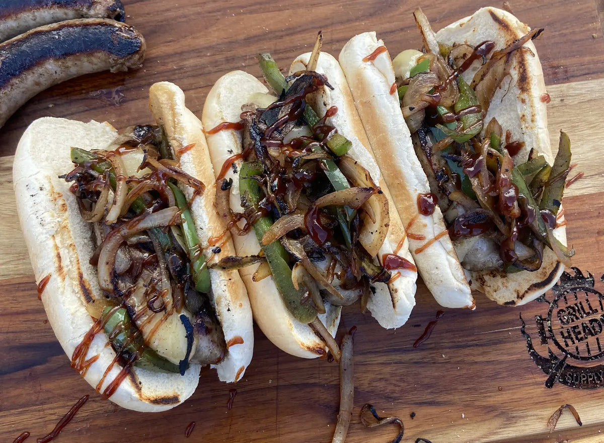 Philly Cheese Brats Recipe - Grillheads Supply
